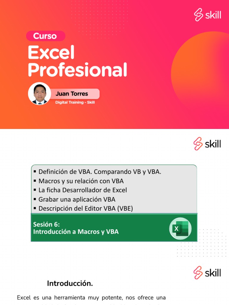 01 Sesión06 Macrosvba Pdf Microsoft Excel Visual Basic Para Aplicaciones 2224