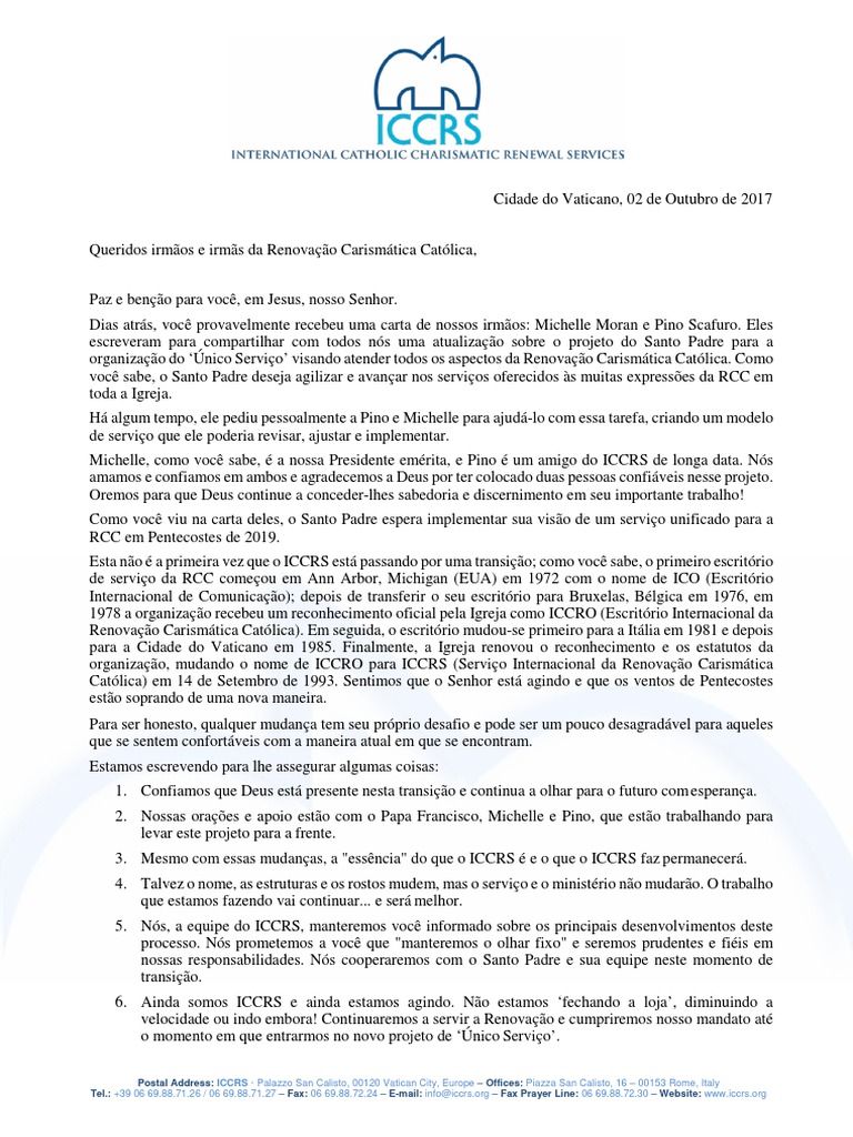 Carta de Jim e Christof A RCC | PDF