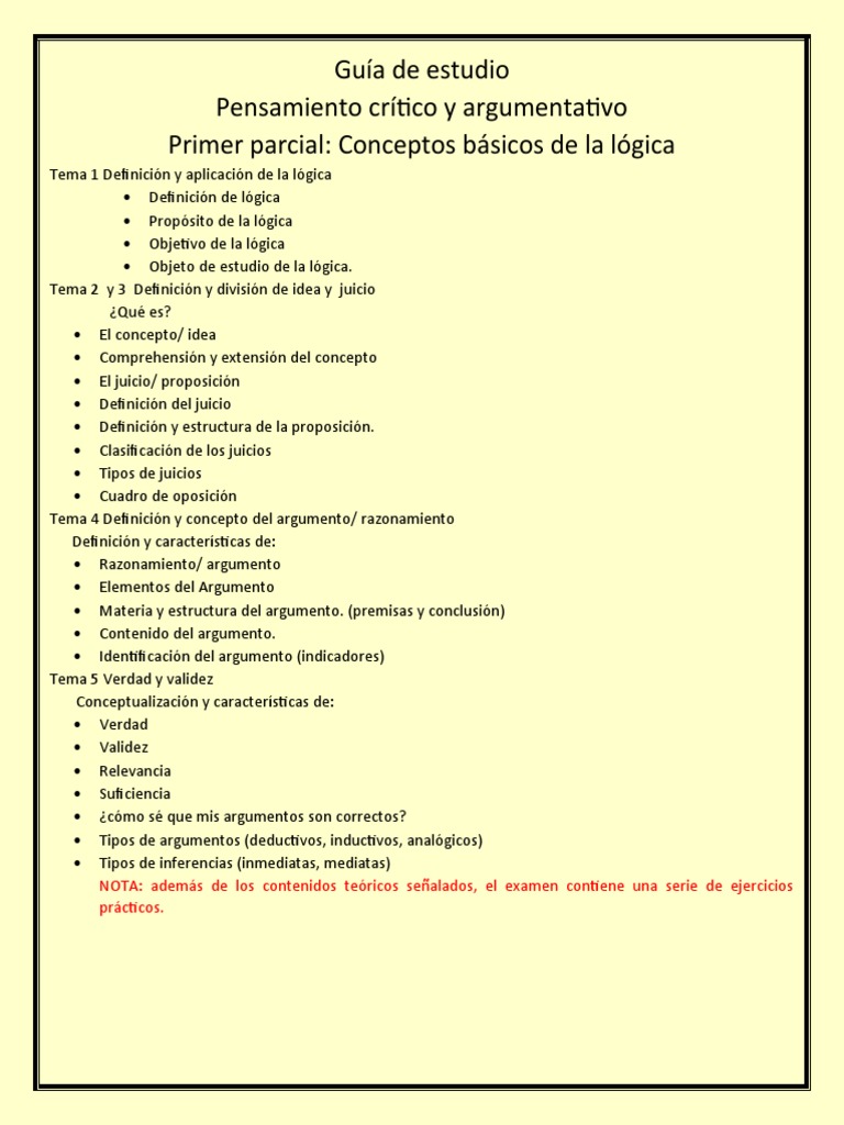 Guía de Estudio Primer Parcial 2021 | PDF