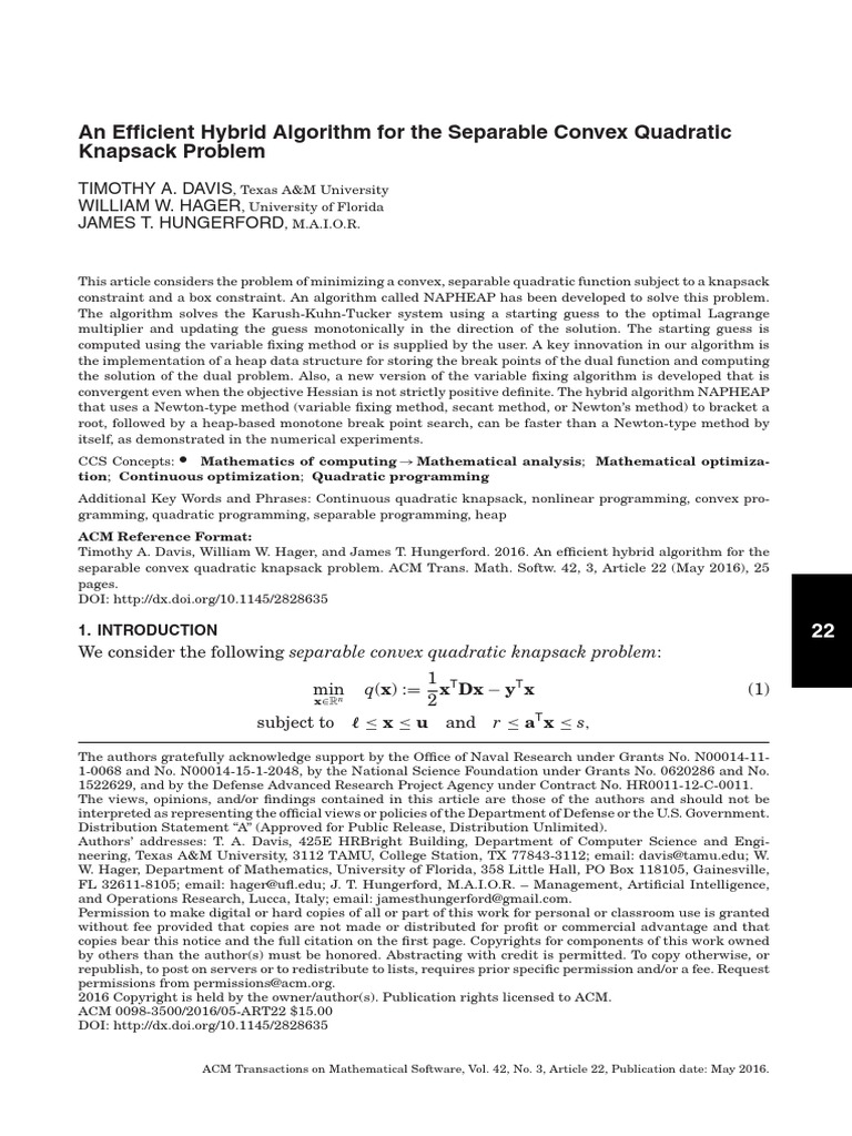 An Efficient Hybrid Algorithm For The Separable Convex Quadratic ... An Efficient Hybrid Algorithm For The Separable Convex Quadratic ...