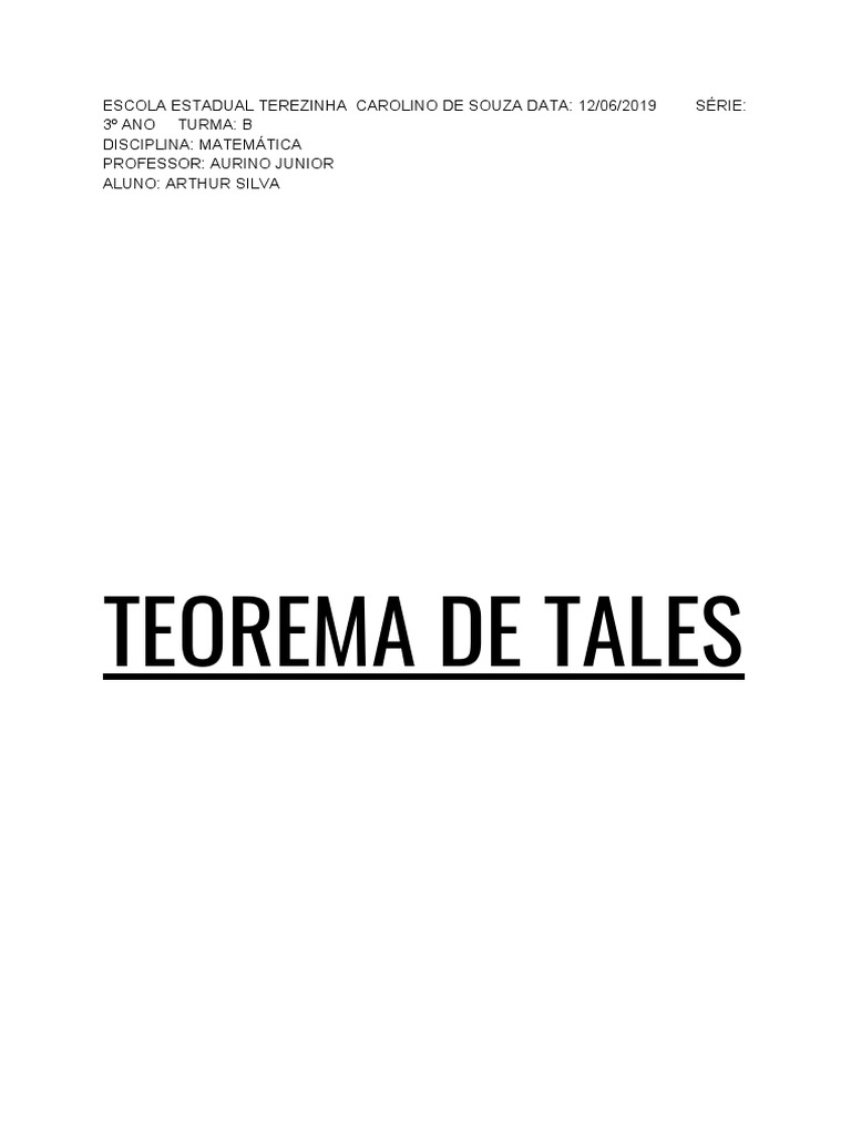 Teorema de Tales | PDF