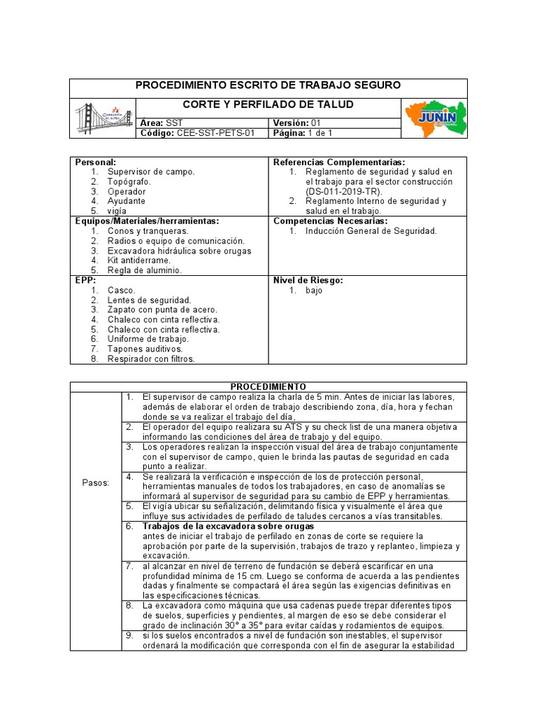 Corte y Perfilado de Talud | PDF