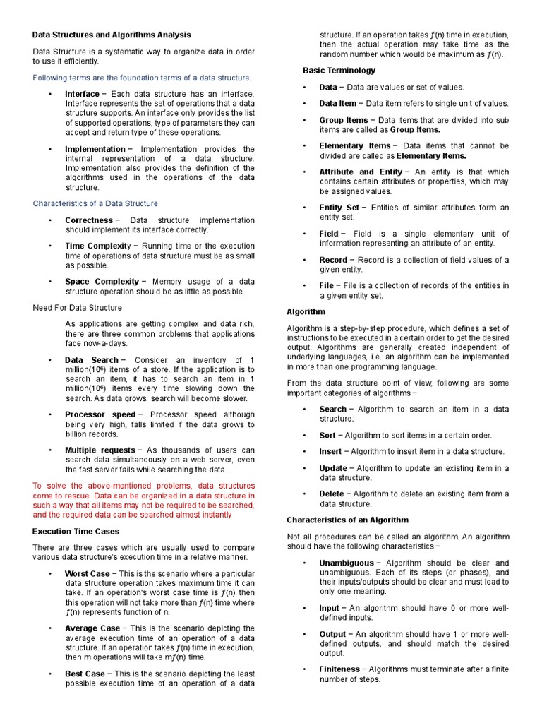 Data Structures and Algorithm - 1st Exam | Download Free PDF | Time Complexity | Algorithms
