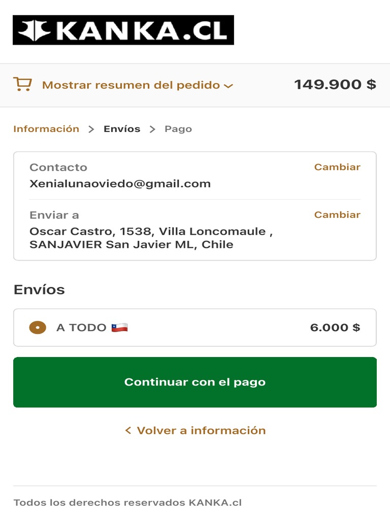Envíos - KANKA - CL - Pantalla de Pago | PDF