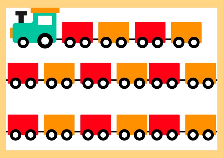 Colorful Train Carriage Playdough Mat | PDF
