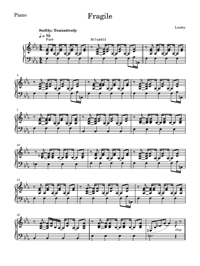 Laufey Fragile Piano | PDF