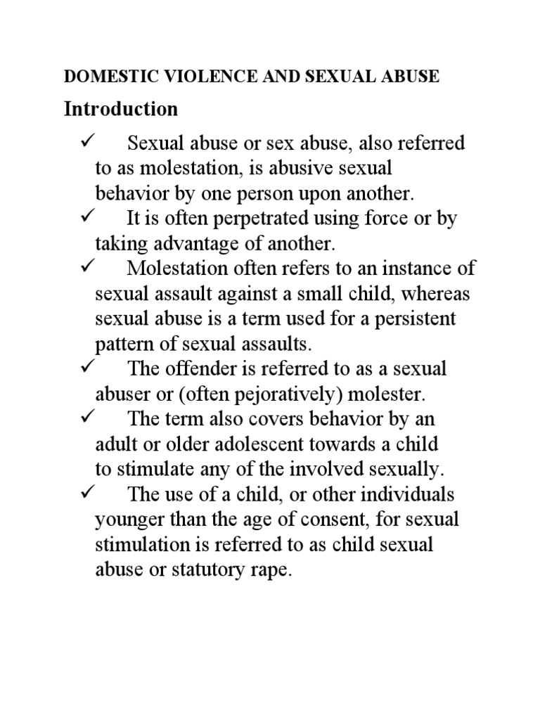 Sexual Abuse Note | Download Free PDF | Sexual Abuse | Child Sexual Abuse