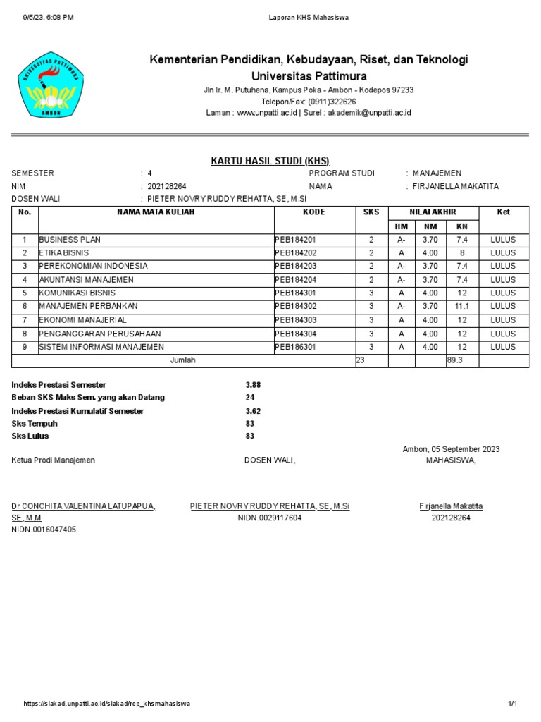 KHS Semester 4 Firjanella | PDF