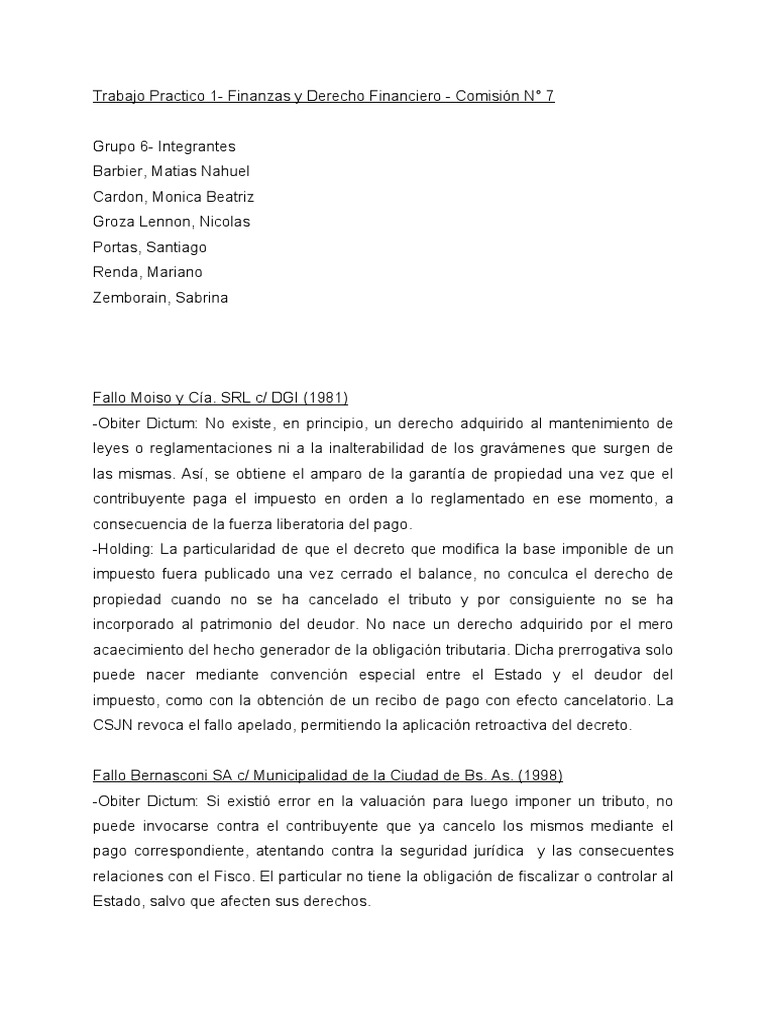 tp1 Entrega | PDF | Impuestos | Regulación