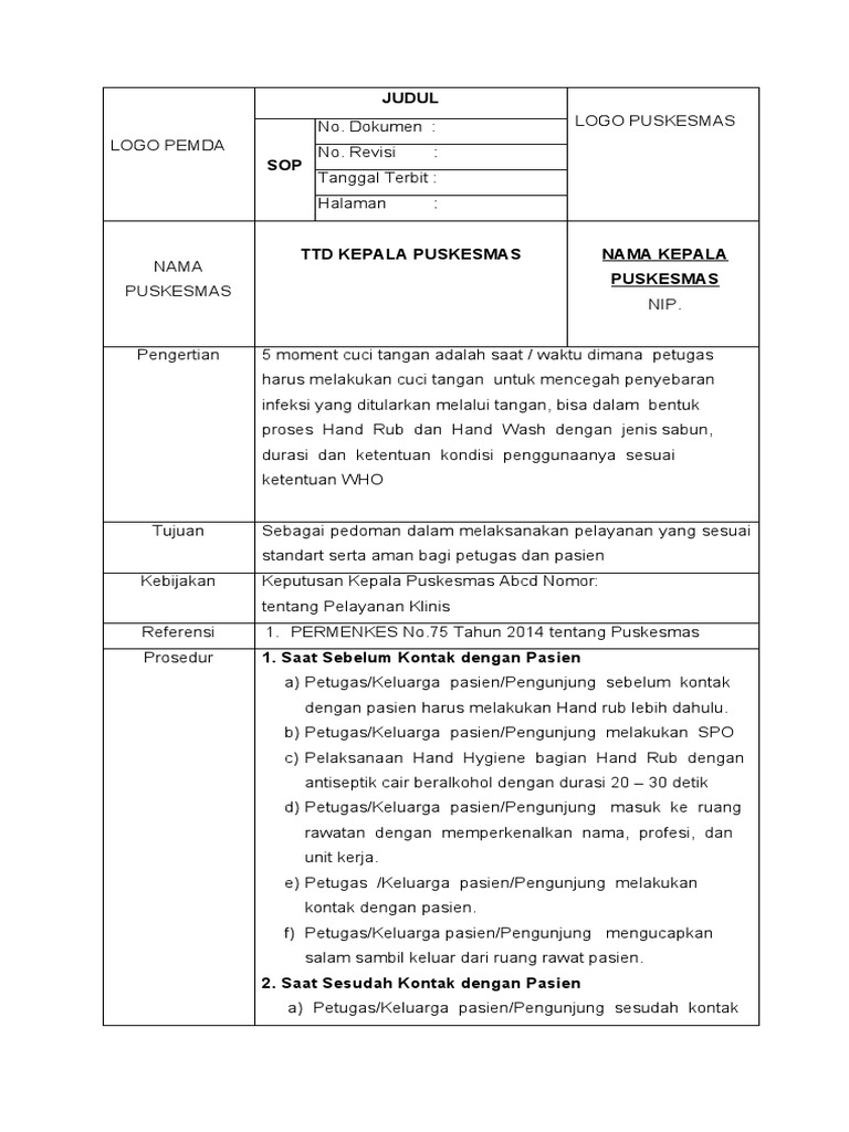SOP 5 Moment Cuci Tangan | PDF