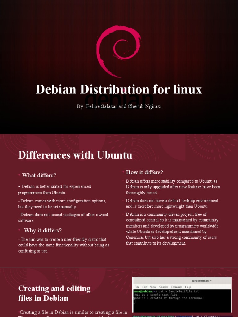 Debian Distribution For Linux: By: Felipe Salazar and Cherub Ngirazi ...