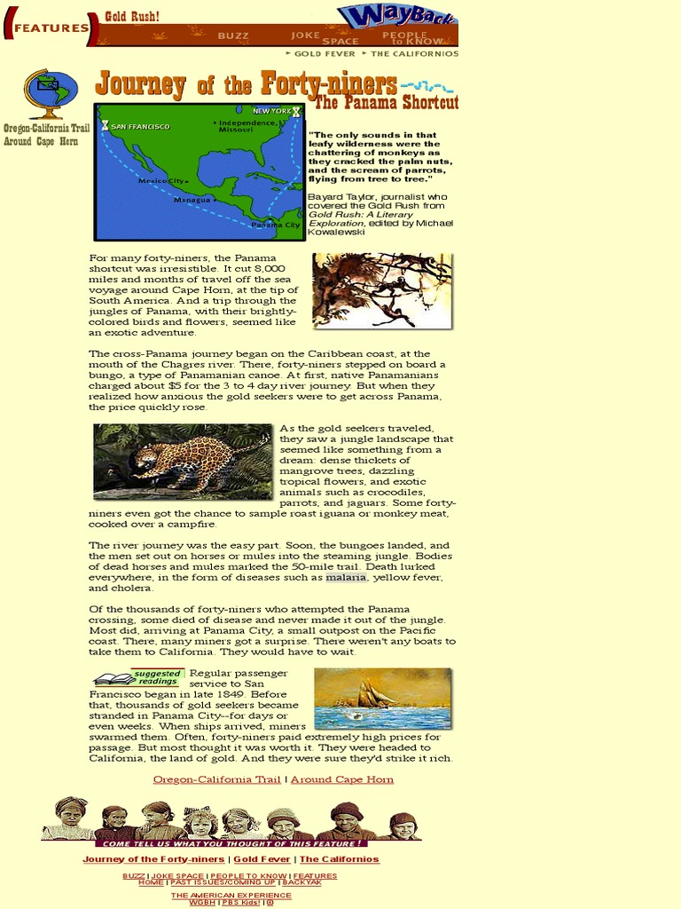 Gold Rush Journey of The Forty-Niners The Panama Shortcut | PDF