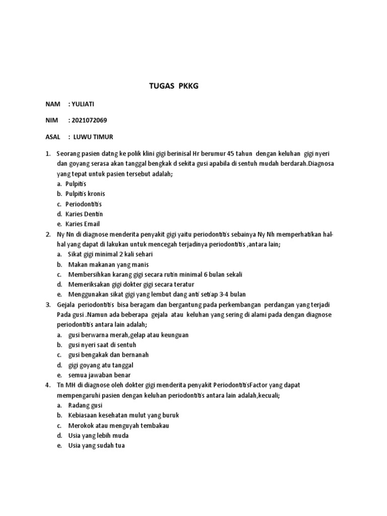 Tugas PKKG Soal Askep | PDF