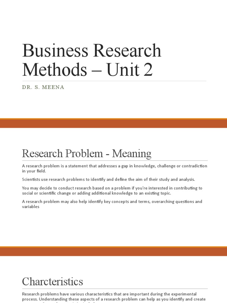 Business Research Methods - Unit 2 | PDF | Experiment | Quantitative ...
