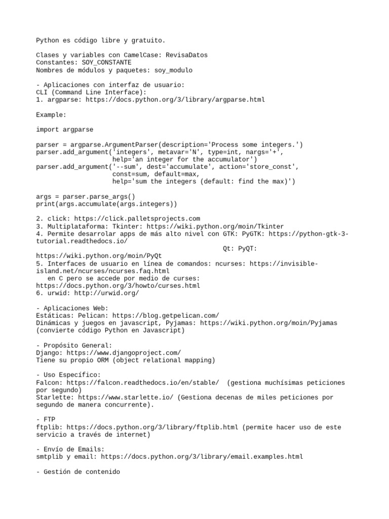 Enlaces Aprender Python | PDF | Python (lenguaje de programación) | Ciencias de la Computación