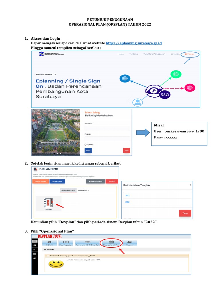 Petunjuk Penggunaan Devplan 2022 | PDF