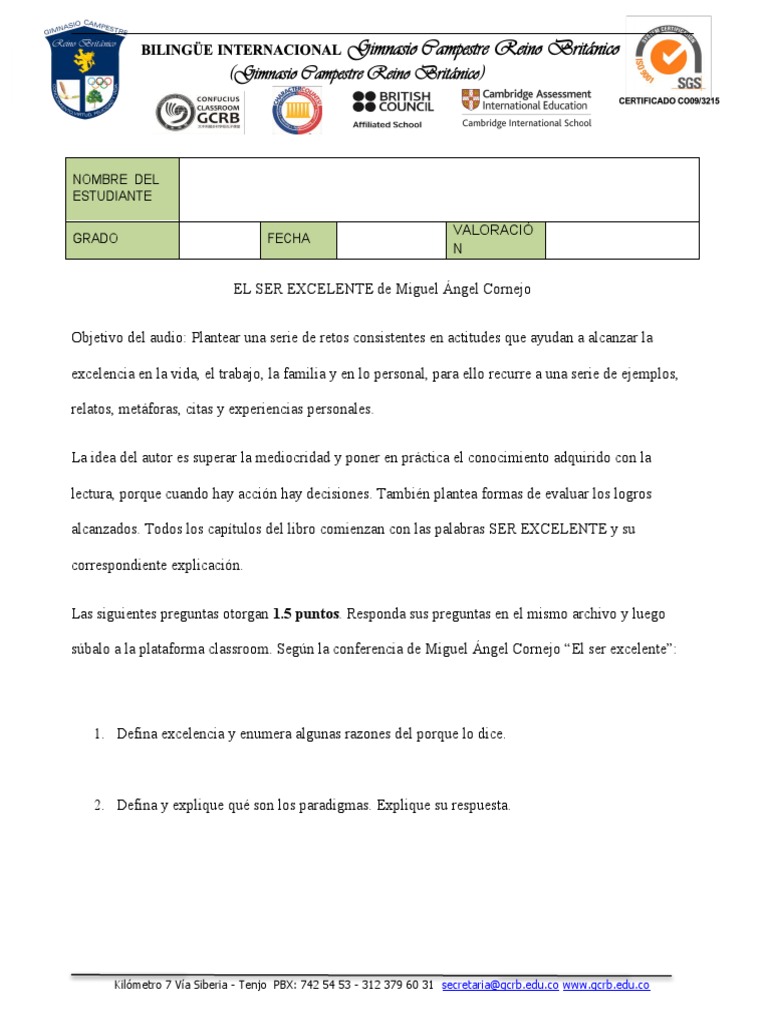 El Ser Excelente Miguel Angel Cornejo | PDF