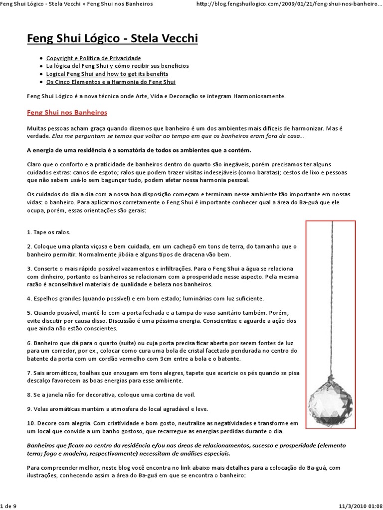Feng Shui Lógico - Banheiros | PDF | Vermelho | Lógica