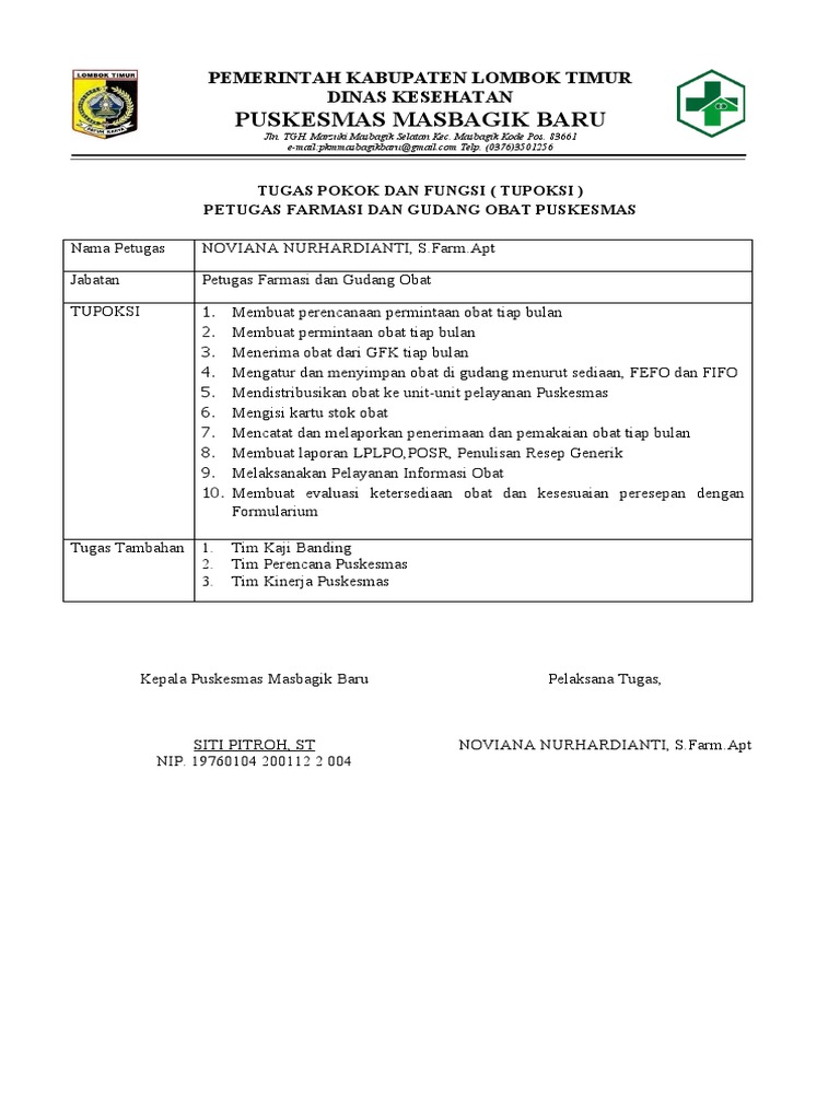tupoksi farmasi | PDF