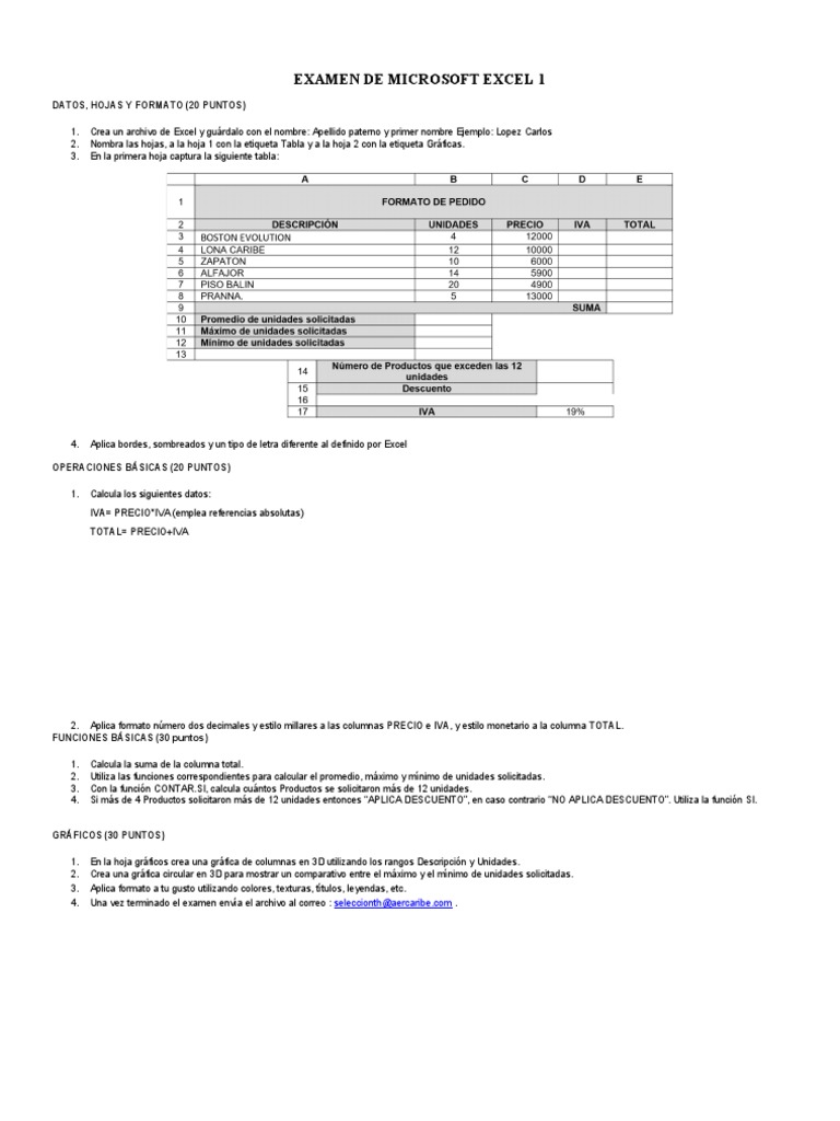 Prueba Excel 1 | PDF