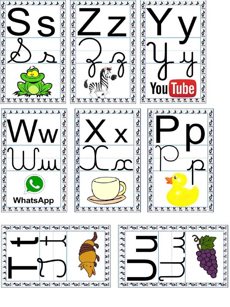 Abecedario y Tablas Llavero Tik Tok | PDF | Teaching Methods & Materials