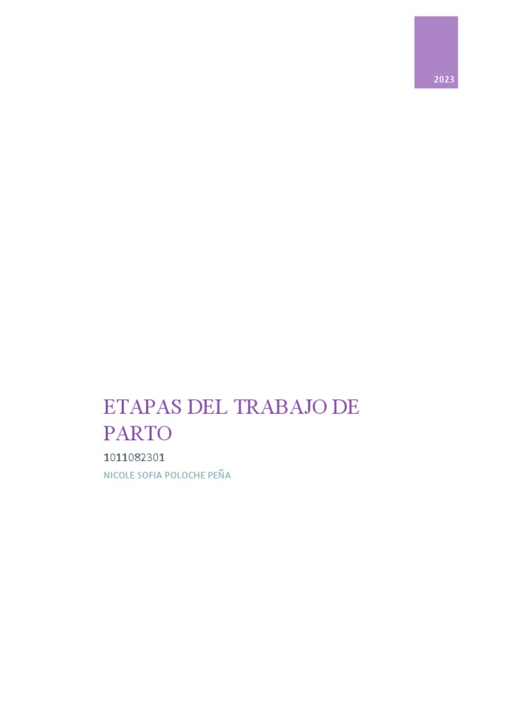 Etapas Del Trabajo de Parto | PDF | Parto | El embarazo