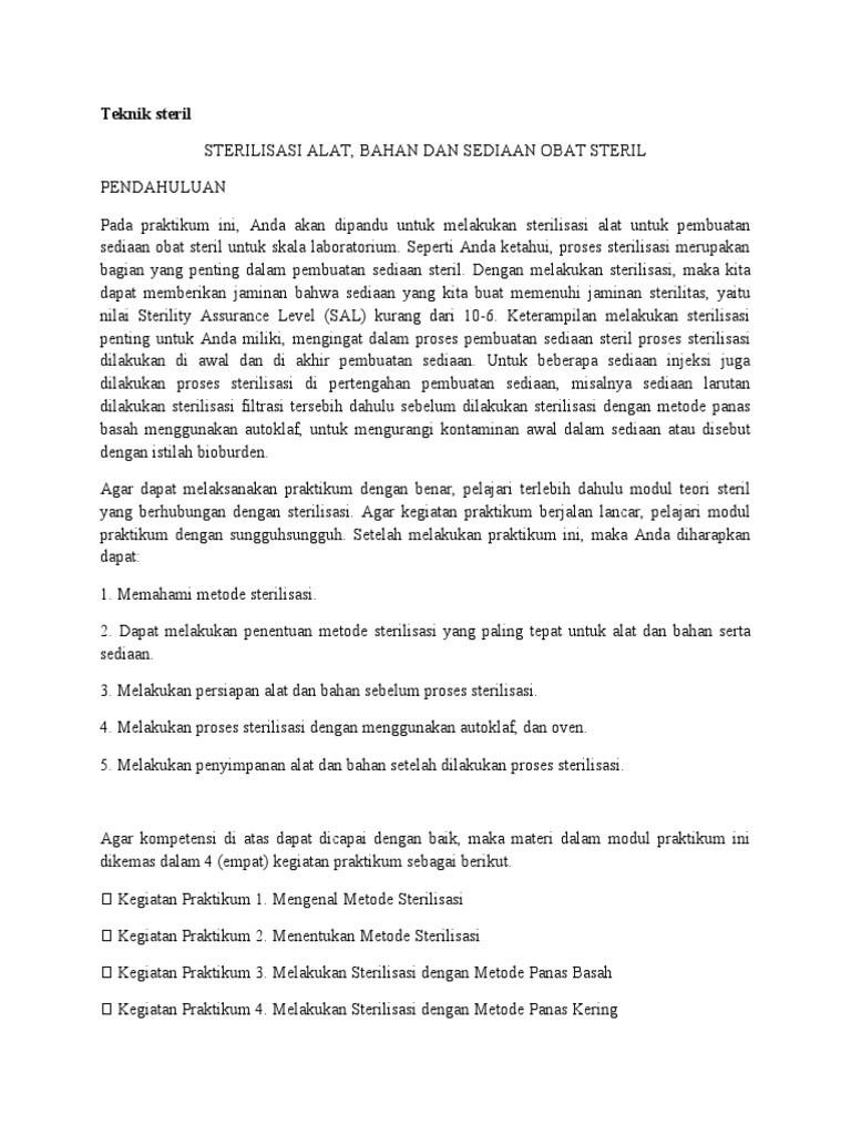 Log Book Teknik Steril | PDF