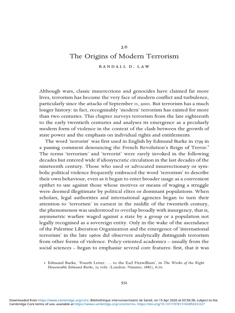 History and Evolution of Modern Terrorism | PDF | Reign Of Terror ...