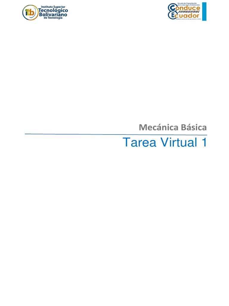 Tarea Virtual 1 Mecanica | PDF | Motores | Ingeniería mecánica
