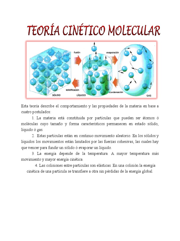 Teoría Cinético Molecular de Gases | PDF