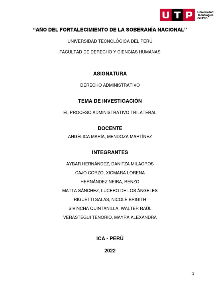 Ta2 - El Procedimiento Administrativo Trilateral | PDF