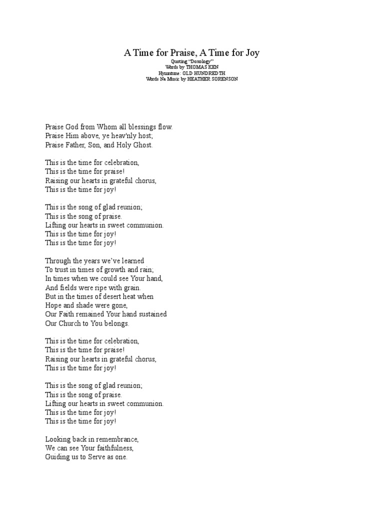 Time for Praise and Joy | PDF | Religion & Spirituality