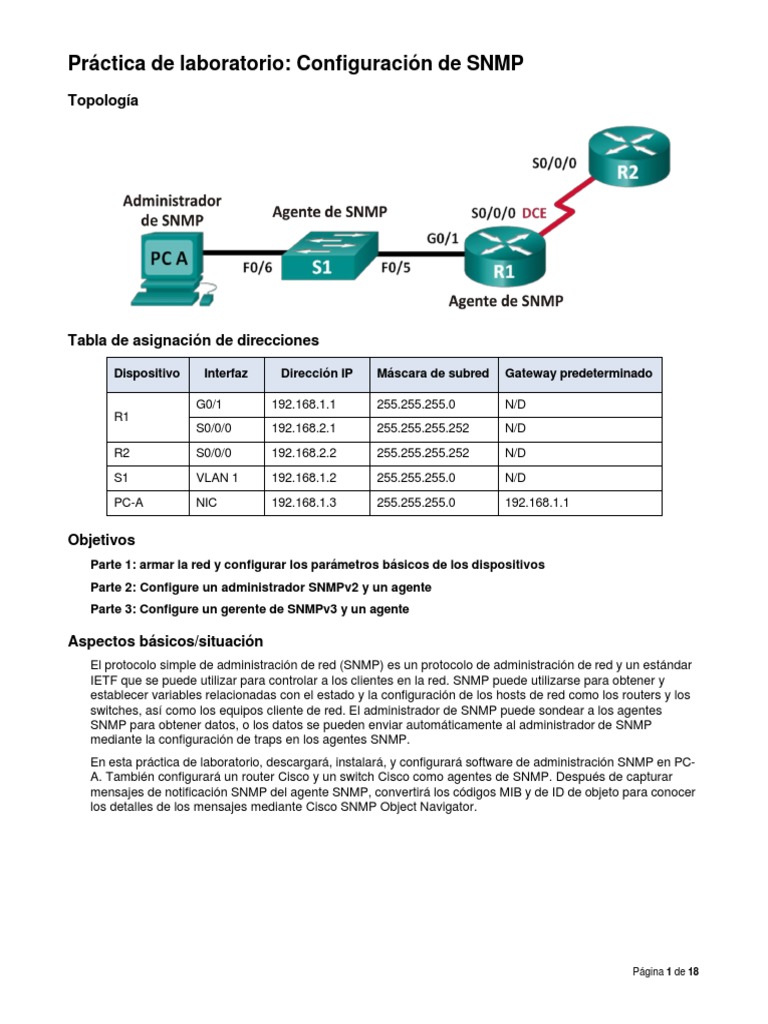laboratorio Configuración de SNMP VERSION 3 | PDF | Tecnología de ...