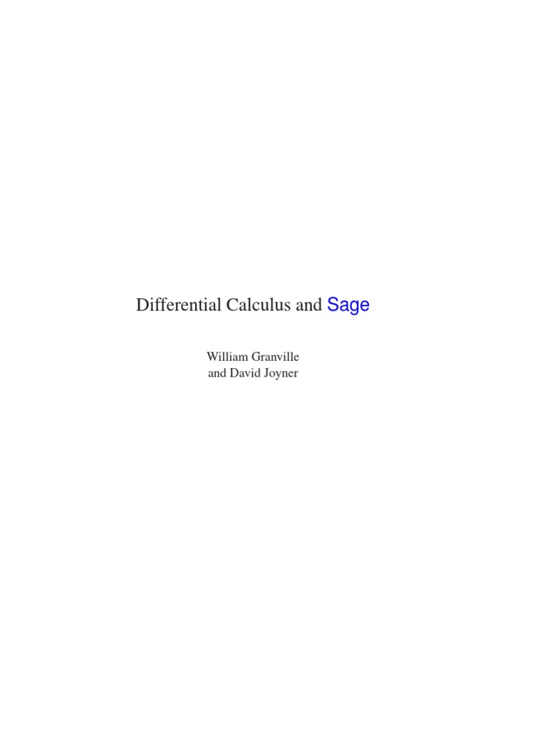 Differentialcalculus Sage Pdf Function Mathematics Mathematics 9052