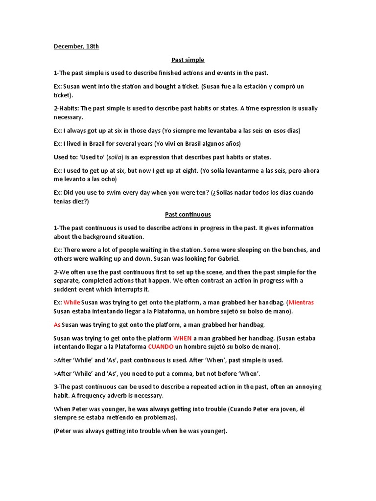Understanding Past Simple and Continuous | PDF | Linguistics | Grammar