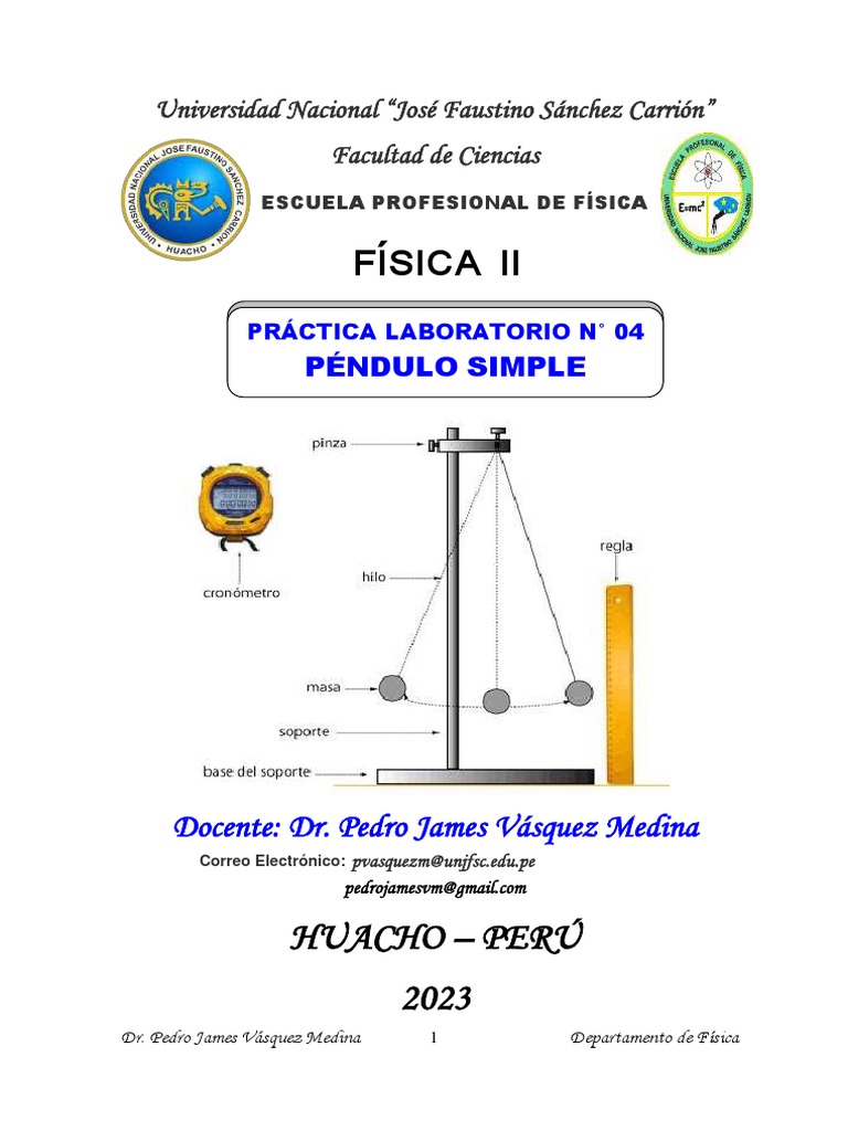 Práctica Laboratorio #04 Péndulo Simple | PDF