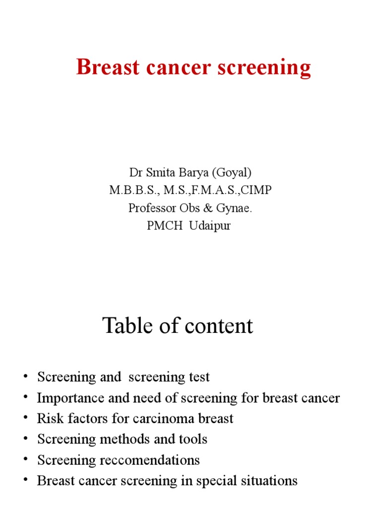 Breast Cancer Screening | PDF | Self-Improvement | Science & Mathematics