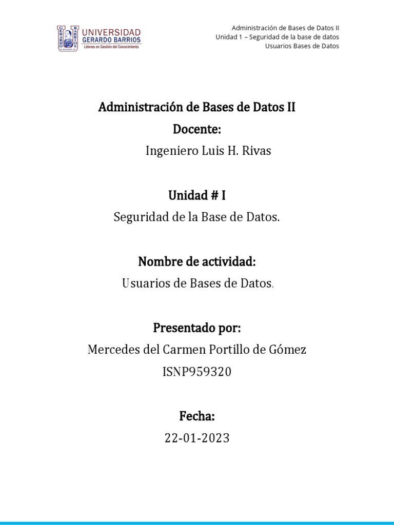 Guía de Trabajo-Base de Datos II-Unidad I-Mercedes | PDF | Bases de ... Guía de Trabajo-Base de Datos II-Unidad I-Mercedes | PDF | Bases de ...