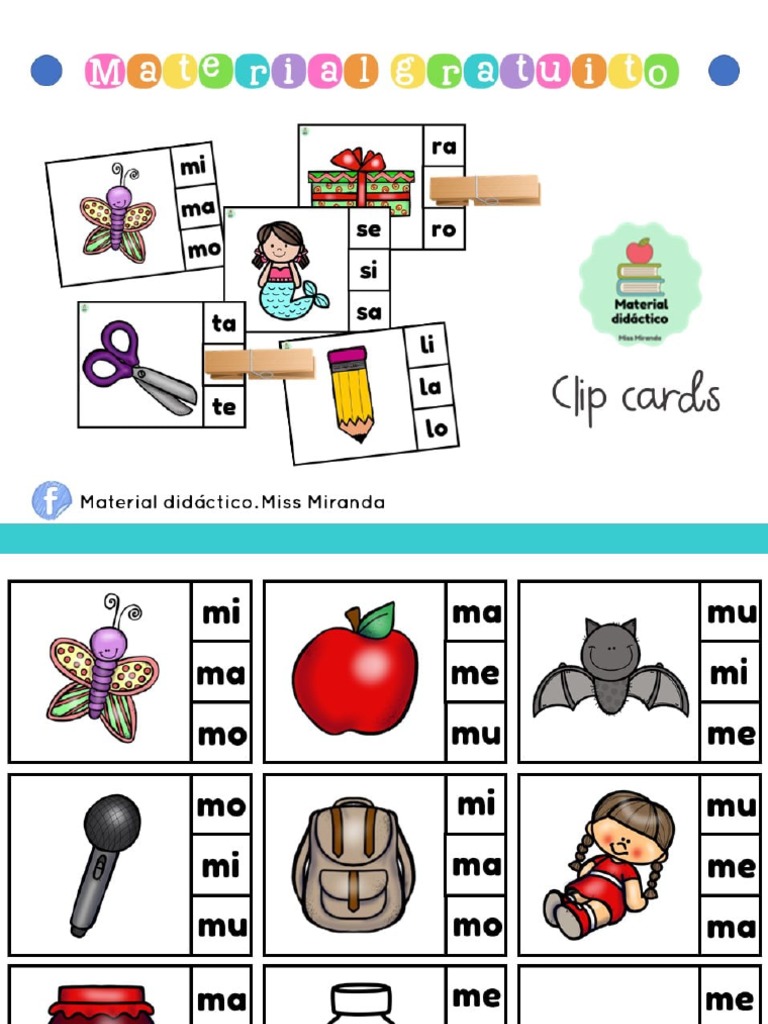 Tarjetas Silabicas para Plastificar PDF | PDF