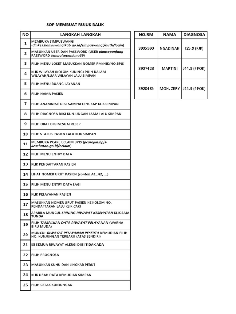 Sop Rujuk Balik | PDF | Komputer