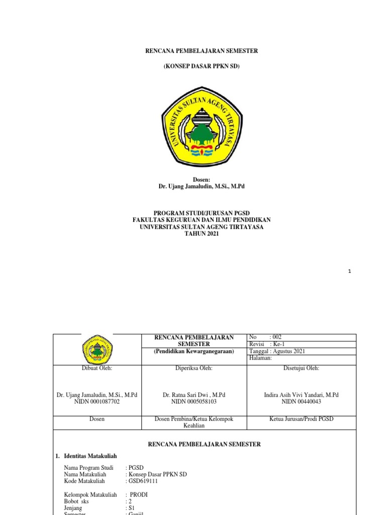 RPS Konsep Dasar PPKN 2021 | PDF | Karier & Perkembangan