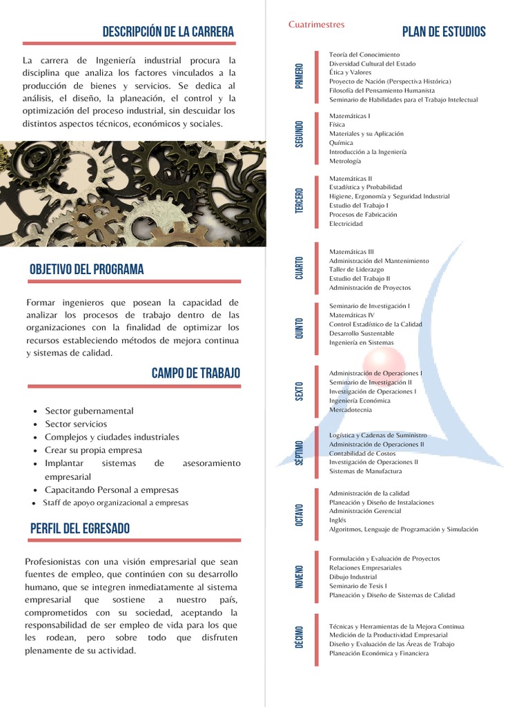 Plan De Estudios Ingeniería Industrial Pdf Ingeniería Ingeniería