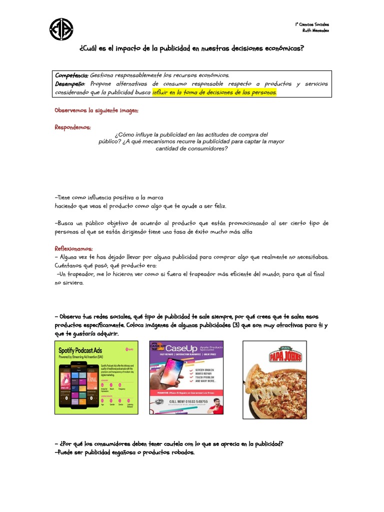 1ro La Influencia de La Publicidad Completo | PDF