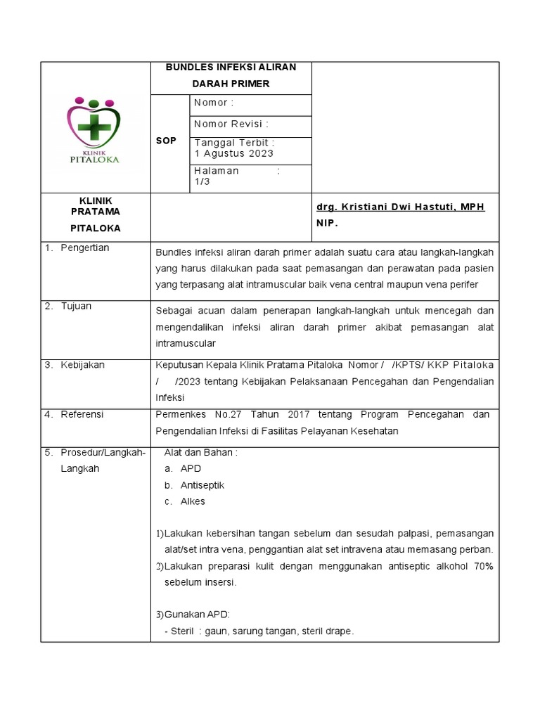 Bundles Infeksi Aliran Darah Primer | PDF | Pengembangan Diri