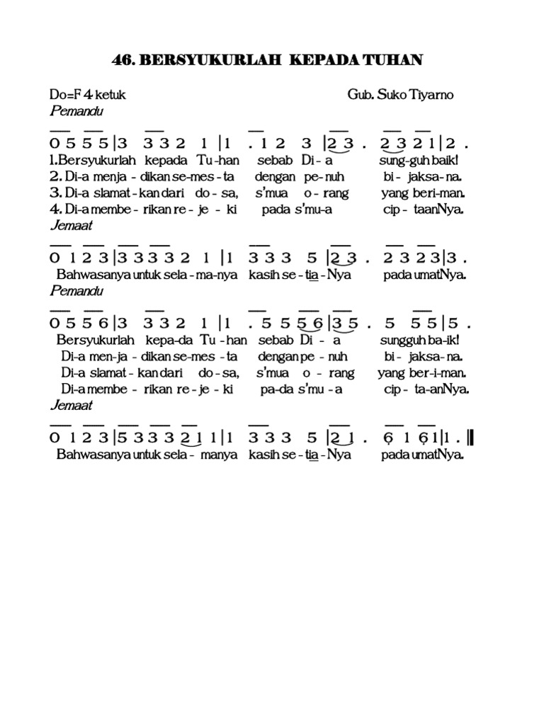 Bersyukurlah Kepada Tuhan | PDF