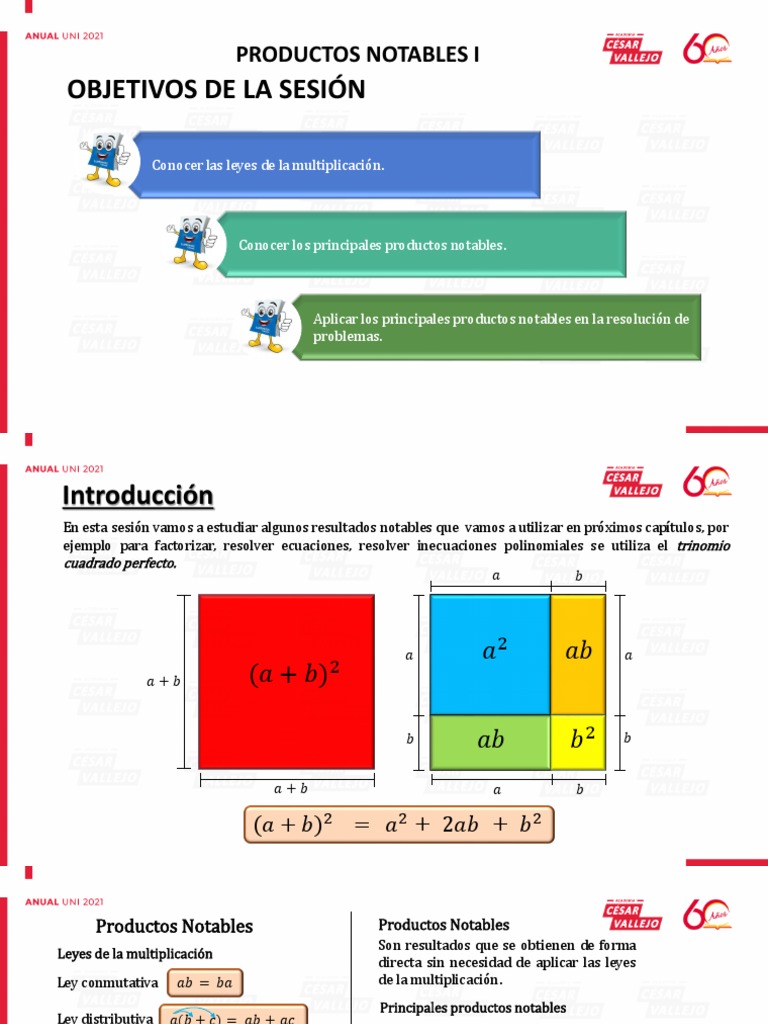 Productos Notables en Matemáticas | PDF | Multiplicación | Matemáticas