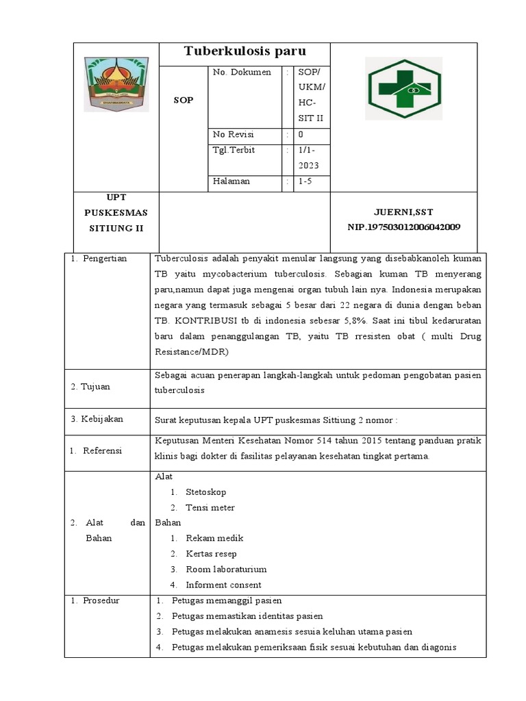 Sop TB Paru | PDF
