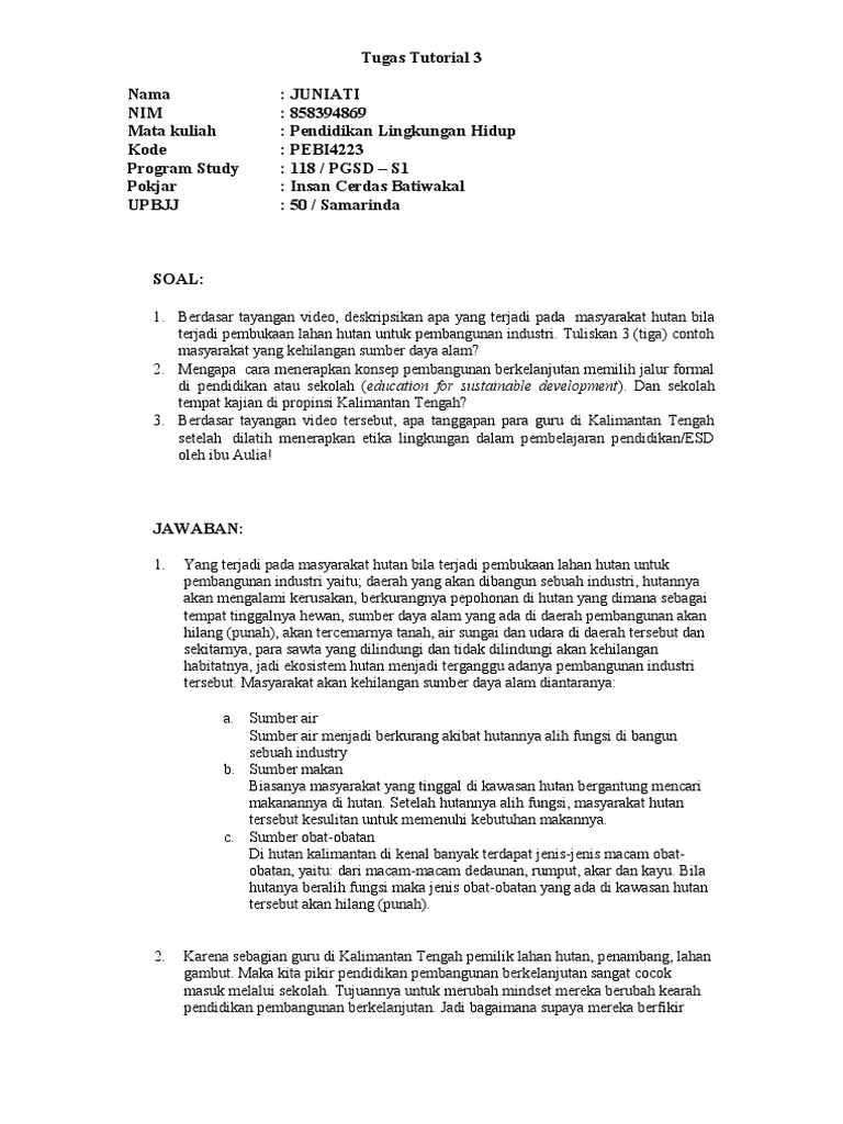 Tugas Tutorial MTK JUNIATI | PDF | Kesehatan Holistik