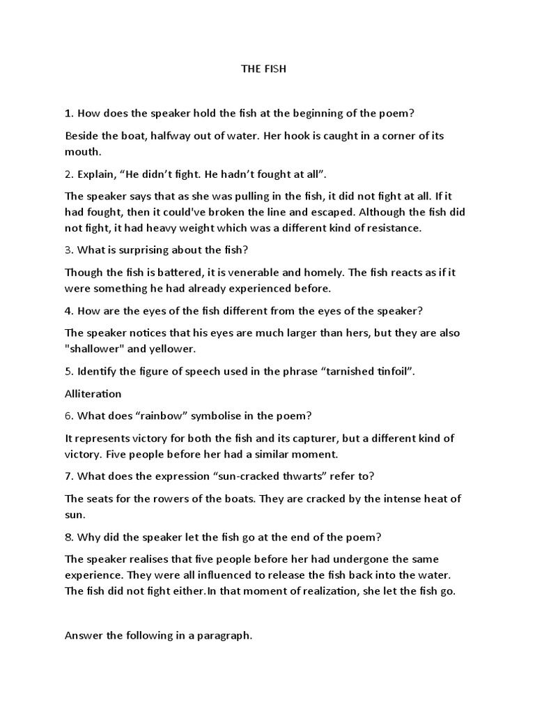 The Fish | PDF | Poetry