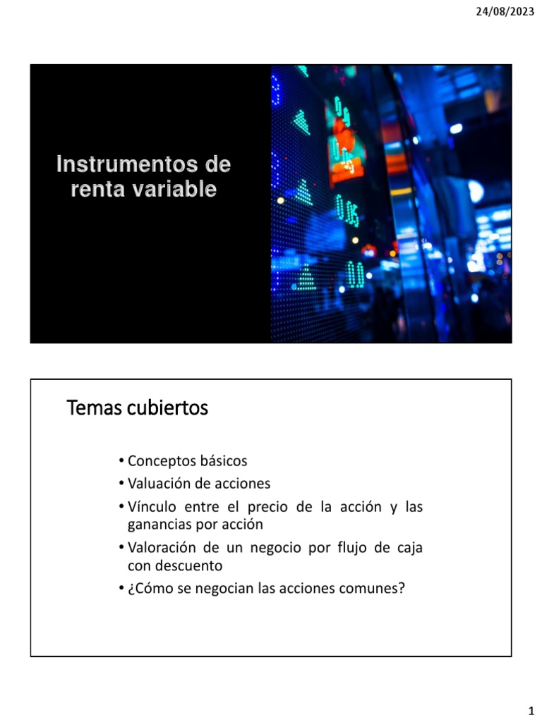 Instrumentos de Renta Variable | PDF | Compartir (Finanzas) | Economias
